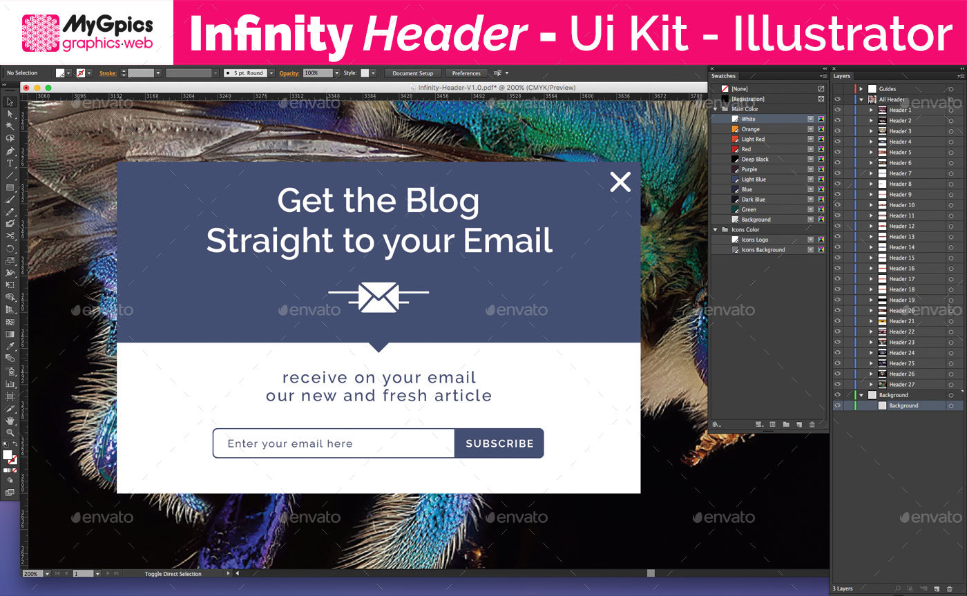 Infinity Header - UI Kit, Web Elements | GraphicRiver
